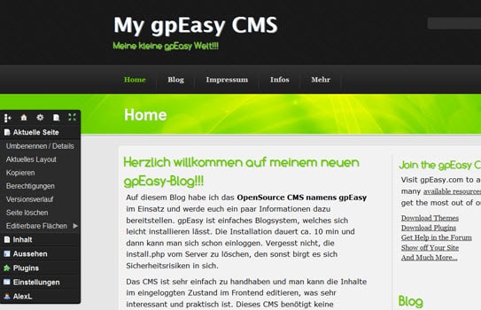 Vorstellung des OpenSource CMS gpEasy