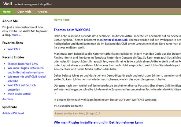 Vorstellung des Wolf CMS